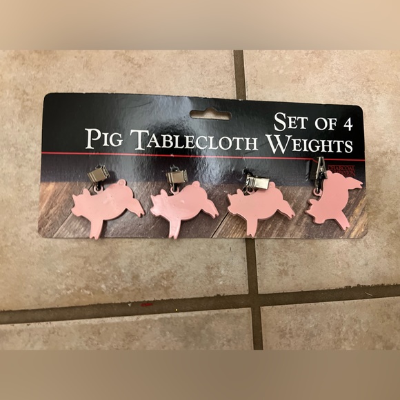 Dining | Metal Pig Tablecloth Weightsset Of 4 | Poshmark